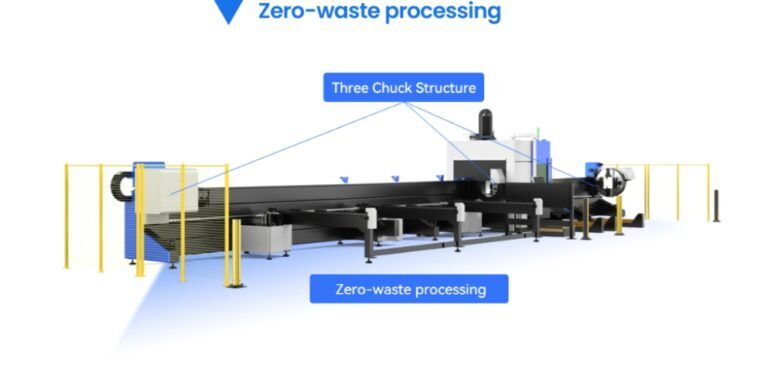 Three Chucks Zero Tailing Heavy Duty Laser Cutting Machine ...
